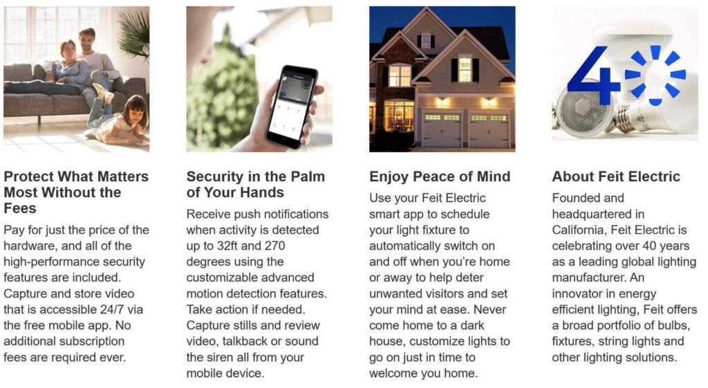 Feit Electric LED 1080P HD Smart Flood Light Security Camera | getzella.com